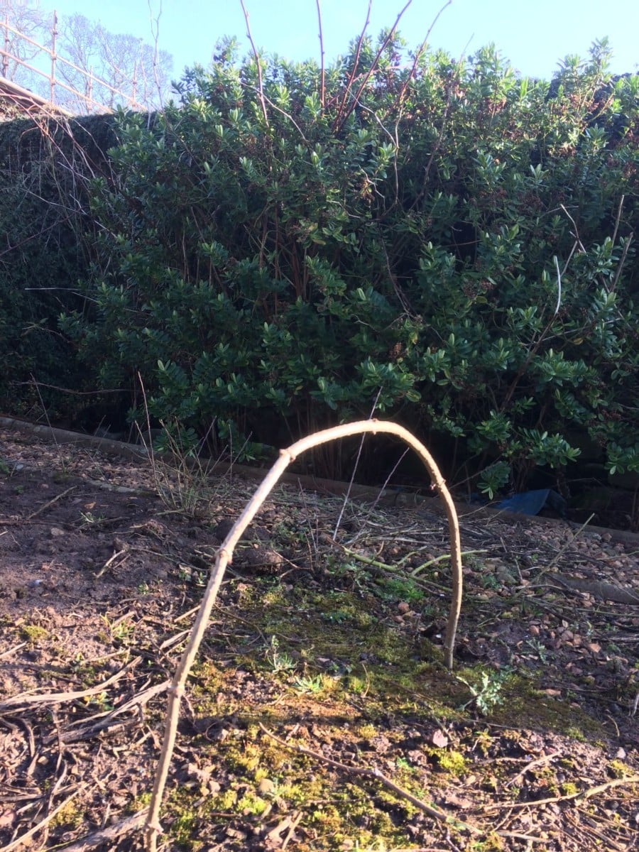 How To Make a Row Cover Frame From Branches