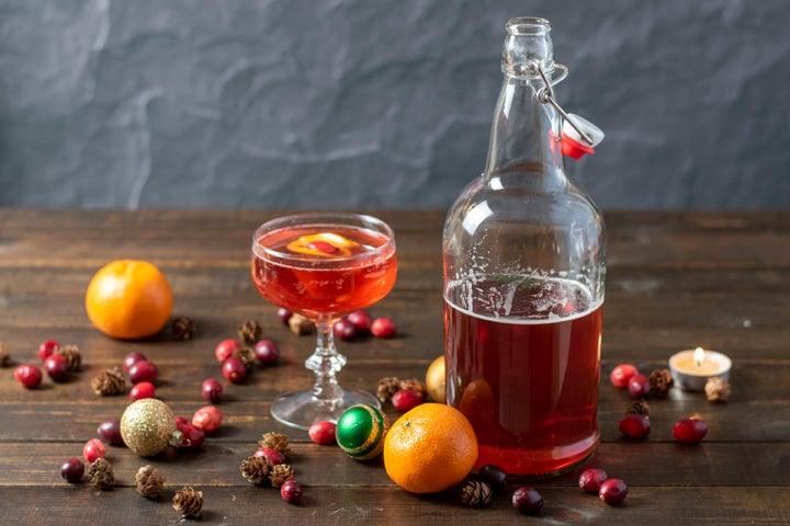 Sparkling Cranberry Orange Christmas Cider - It's So Easy
