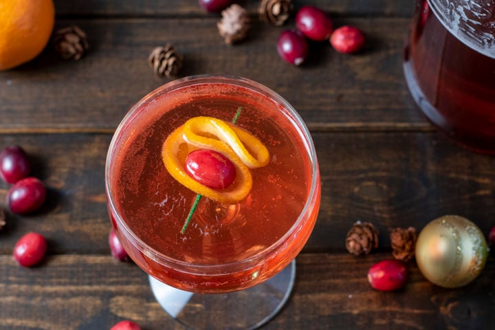 Sparkling Cranberry Orange Christmas Cider - It's So Easy