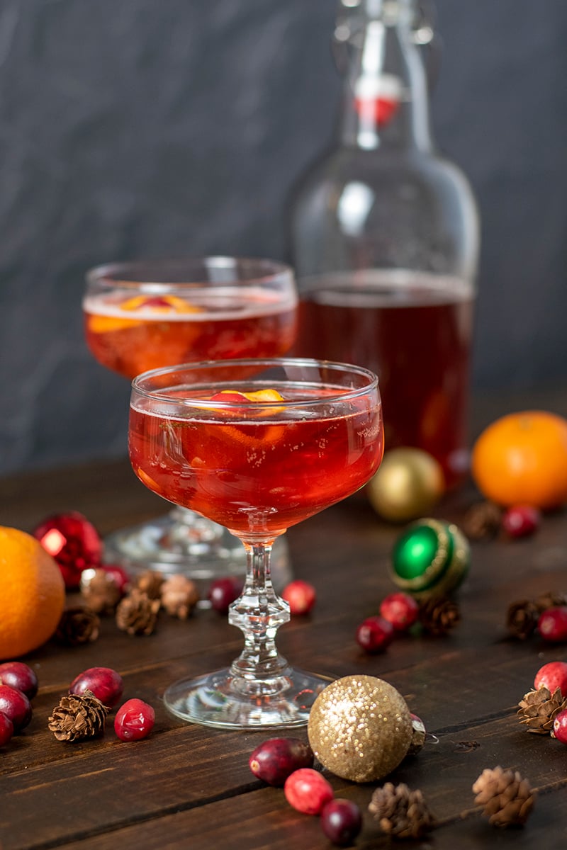 Sparkling Cranberry Orange Christmas Cider - It's So Easy