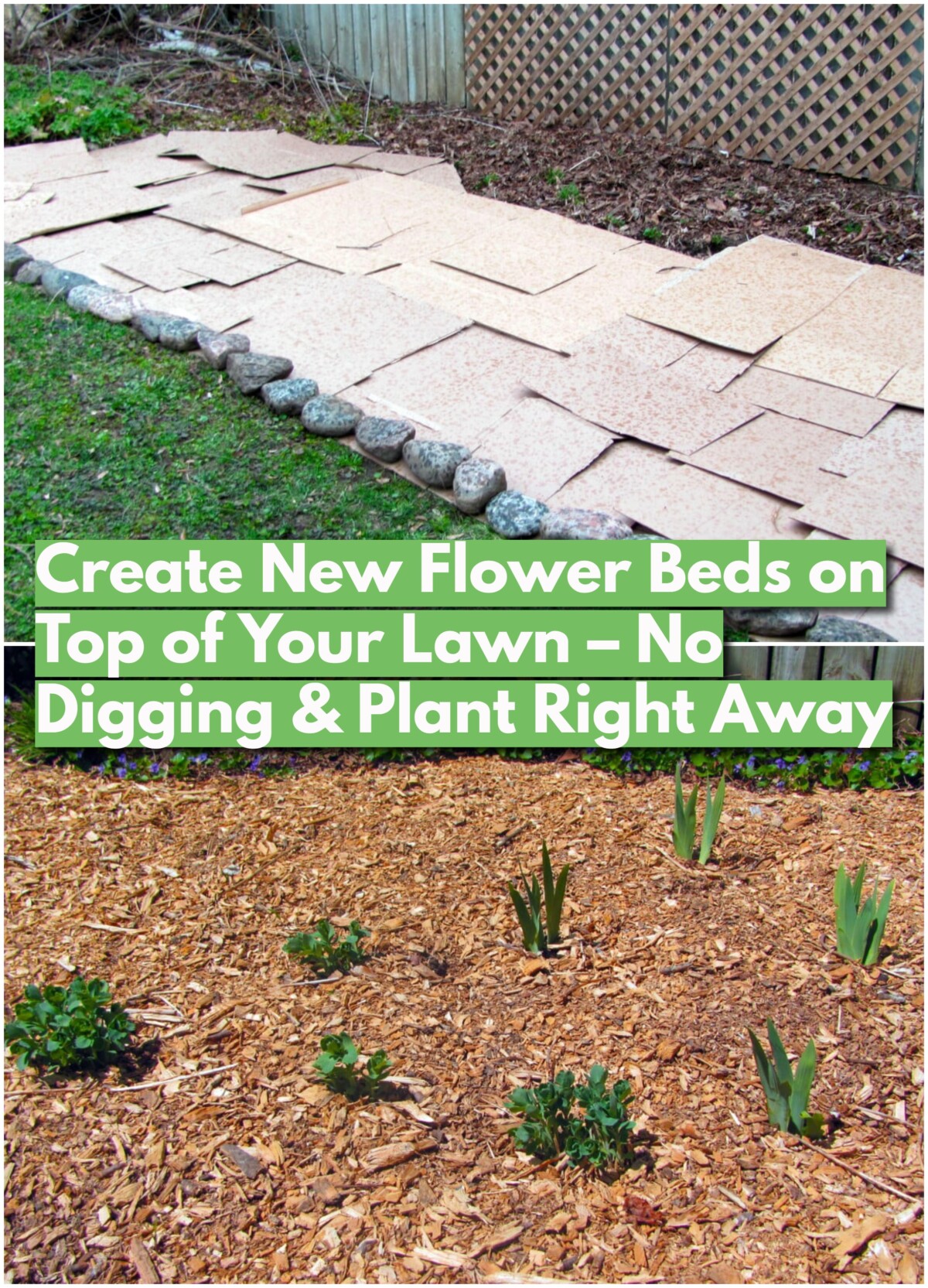 Create New Flower Beds on Top of Your Lawn - No Digging & Plant Right Away